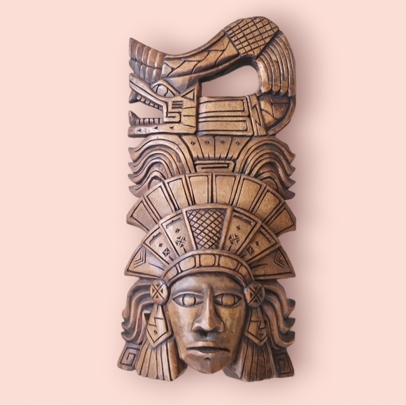 Accents | Vintage Inca Mayan Carved Wood Wall Hanging Totem | Poshmark